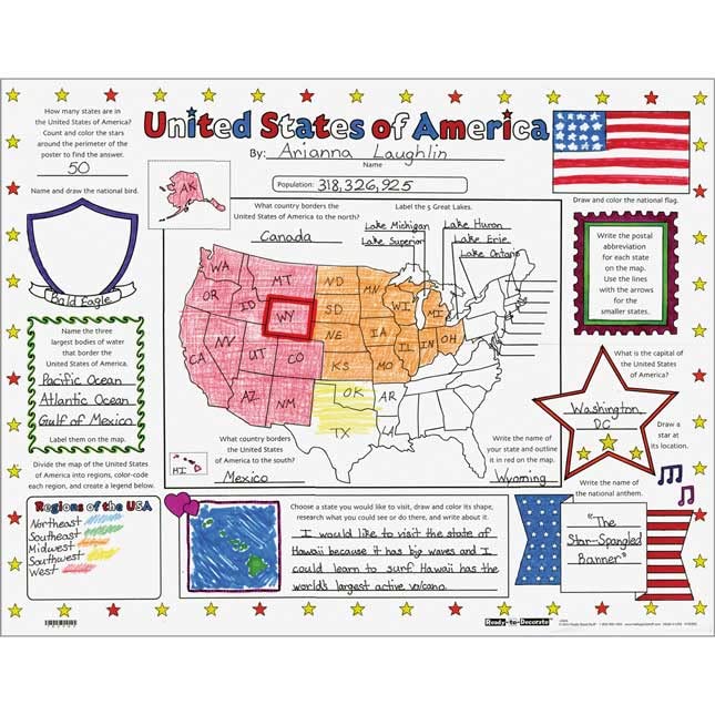 Ready-to-Decorate United States of America Posters - Set of 24