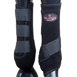 hilason medium horse medicine sports boots rear hind leg black