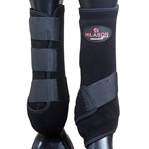 HILASON Medium Horse Medicine Sports Boots Rear Hind Leg Black