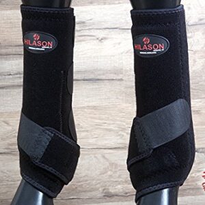 HILASON Medium Horse Medicine Sports Boots Rear Hind Leg Black