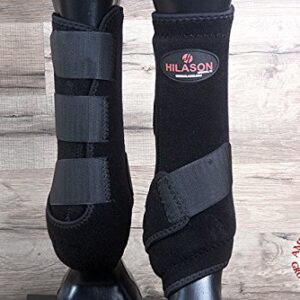 HILASON Medium Horse Medicine Sports Boots Rear Hind Leg Black