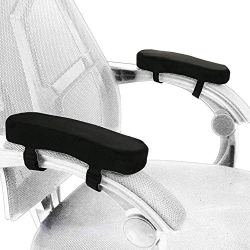 Sunnors Memory Foam Chair Armrest Pad, Comfy Office Chair Arm Rest Cover for Elbows and Forearms Pressure Relief(Set of 2)