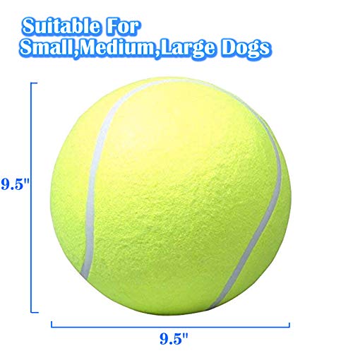 Banfeng Giant 9.5" Dog Tennis Ball Large Pet Toys Funny Outdoor Sports Dog Ball Gift with Inflating Needles