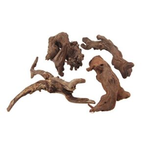 emours driftwood branches reptiles aquarium decoration assorted size,(5.5-8 inch in length),4 pieces