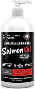 pure wild alaskan salmon oil for dogs & cats - relieves scratching & joint pain, improves skin, coat, immune & heart health. all natural omega 3 liquid food supplement for pets. epa + dha fatty acids