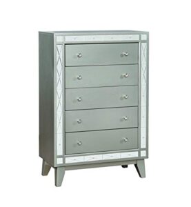 coaster furniture leighton chest metallic mercury 204925