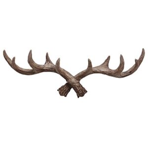 mural art vintage deer antlers wall hooks for hanging clothes hat scarf key christmas reindeer deer horns resin hanger rack wall decoration (dark brown)