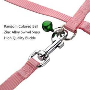 2 Pack Rabbit Harness Leash - Persuper Bunny Cat Leash Adjustable Soft Nylon Small Animal Harness Set for Walking Running Outdoor Use with Safe Bell for Puppy Dog, Pig, Kitten, Ferret, Mini Pet