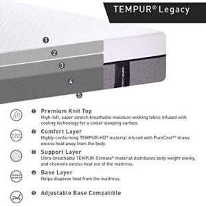 Tempur-Pedic TEMPUR-Legacy Soft Cooling Foam Mattress, Queen, Made in USA, 10 Year Warranty