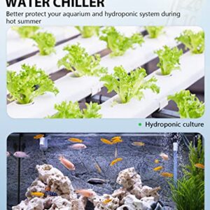 BAOSHISHAN Aquarium Chiller 42gal 1/10 HP Water Cooler Fish Tank Chiller Special Quiet Design Refrigeration Compressor for hydroponics Water weeds Jellyfish Coral Crystal Shrimp (42gal/160L)