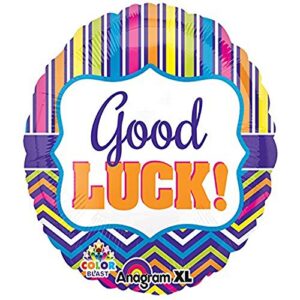 anagram international, inc. good luck stripe/cheveron party balloon, 21", multicolor