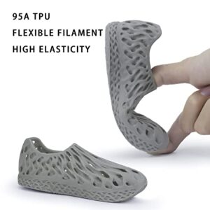 ZIRO TPU Filament 1.75mm,Flexible TPU Filament 1.75mm,3D Printer Filament 1.75mm TPU Flexible Filament 0.8KG Spool, Dimensional Accuracy +/- 0.05mm,Gray