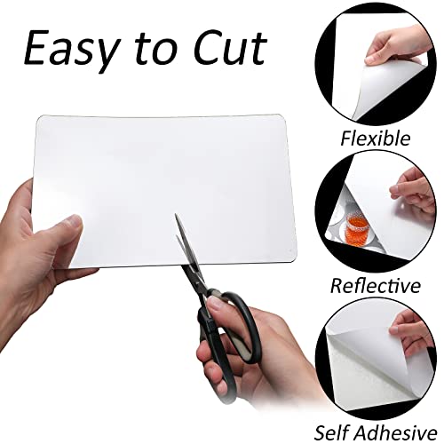 BBTO 9 Pieces Mirror Adhesive Craft Mirrors Shatterproof Sheet Small Mirror Tiles Flexible Self Adhesive Non Glass Mirror Plastic Mirror Wall Stickers, 6 x 9 Inches, 6 x 6 Inches