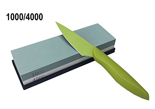 Mose Cafolo Premium Sharpening Stones Double Sided Grit 1000/4000 Whetstone - Kitchen Knife Sharpener Waterstone with Non-Slip Base