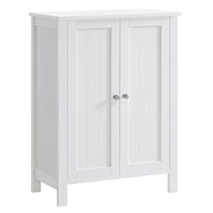 vasagle bathroom floor storage cabinet, bathroom storage unit with 2 adjustable shelves, bathroom cabinet freestanding, 11.8 x 23.6 x 31.5 inches, white ubcb60w