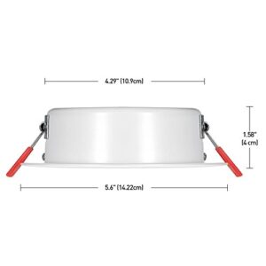 4" Ultra Slim Swivel LED Integrated Recessed Lighting Kit, 9 Watts, Energy Star, IC Rated, Dimmable, Wet Rated, White Finish, 4.25" Hole Size,91071