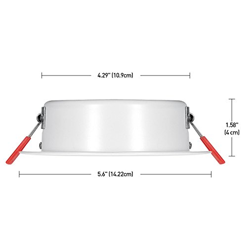 4" Ultra Slim Swivel LED Integrated Recessed Lighting Kit, 9 Watts, Energy Star, IC Rated, Dimmable, Wet Rated, White Finish, 4.25" Hole Size,91071