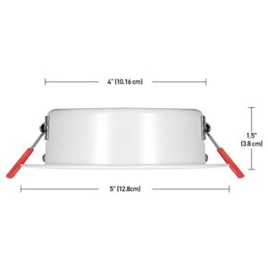 4" Ultra Slim Swivel LED Integrated Recessed Lighting Kit, 9 Watts, Energy Star, IC Rated, Dimmable, Wet Rated, White Finish, 4.25" Hole Size,91071