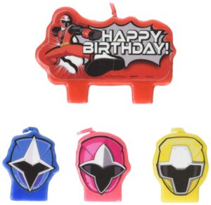 amscan power rangers ninja steel candle set, multi color, one size (171723)