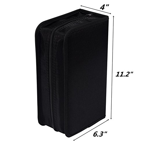 128 Capacity CD/DVD case Wallet, Storage,Holder,Booklet by Rekukos（Black）