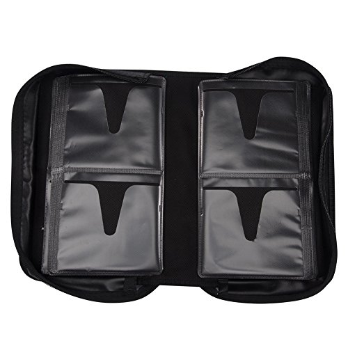 128 Capacity CD/DVD case Wallet, Storage,Holder,Booklet by Rekukos（Black）