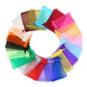 decora 4x6 inch 20 colors organza drawstring bags wedding favour mesh bags for gift mini jewelry candy pack of 120