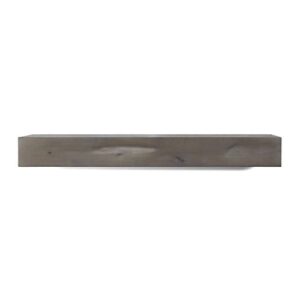 dogberry collections modern farmhouse mantel shelf, 72", ash gray