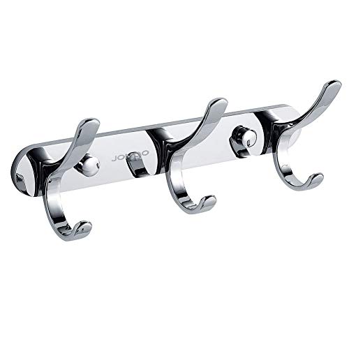 JOMOO 8 Inch Coat Hooks Towel Clothes Backpack Hat Rack Robe Jacket Bathrobe Scarf Hanger Multifunctional Towel Stand Chrome