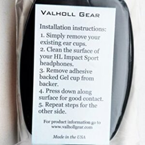 Valholl Gear Replacement Gel Cups for HL Impact Sport, PRO, Bolt, Sync, Leightning and Viking Headphones. Proudly Made in The U.S.A !