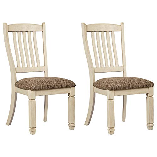 Signature Design by Ashley Bolanburg Upholstered Dining Room Chair, 2 Count, Antique White