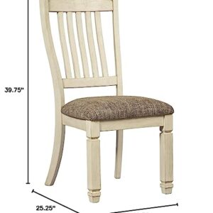 Signature Design by Ashley Bolanburg Upholstered Dining Room Chair, 2 Count, Antique White