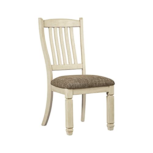 Signature Design by Ashley Bolanburg Upholstered Dining Room Chair, 2 Count, Antique White