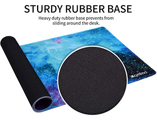 iKammo Large Galaxy Desk Mat Mouse Pad Big DeskPad Desk Cover Extended Cute Computer Mouse Pad XXL Big Office Desk Mouse Mat/Pad with Waterproof Surface-Optimized Gaming Surface (XXL-038, Blue Galaxy)