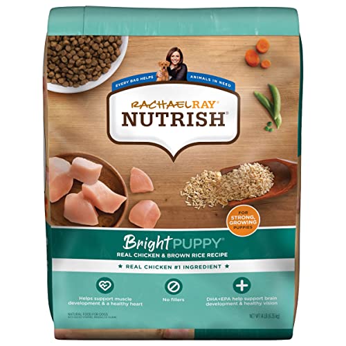 Rachael Ray Nutrish Bright Puppy Premium Natural Dry Dog Food, Real Chicken & Brown Rice Recipe, 14 Pounds (Packaging May Vary)