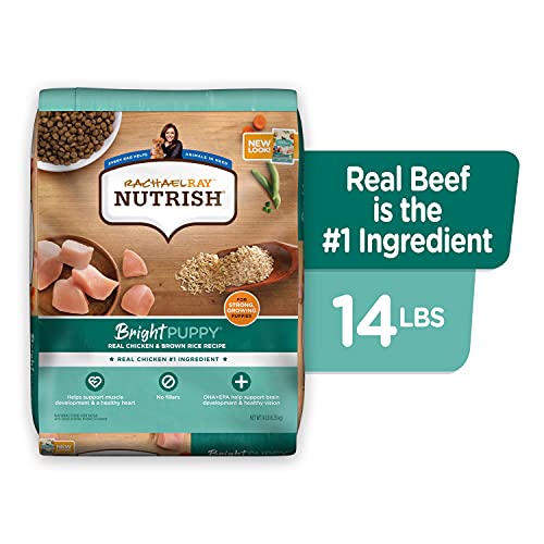 Rachael Ray Nutrish Bright Puppy Premium Natural Dry Dog Food, Real Chicken & Brown Rice Recipe, 14 Pounds (Packaging May Vary)