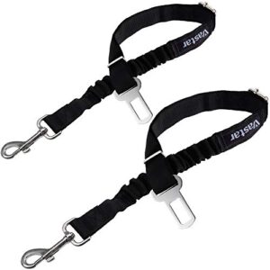 vastar dog seat belt harness, 2 packs pet dog seat belt leash adjustable dog cat safety leads harness, vehicle car seatbelt harness for pets with elastic nylon bungee buffer for shock attenuation