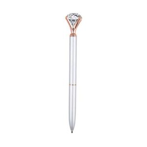 3 Pcs Rose Gold Pen with Big Diamond/Crystal ，Metal Ballpoint Pen，Rose Gold/Silver Office Supplies，Black Ink (3pcs)