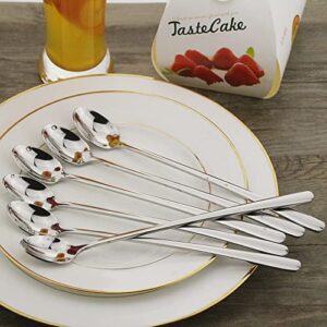 Long Handle Spoon, 9-inch Ice Tea Spoon, DEALIGHT Premium 18/10 Stainless Steel Iced Teaspoon for Mixing, Cocktail Stirring, Tea, Coffee, Milkshake, Cold Drink, Set of 6 (Heavy Duty)