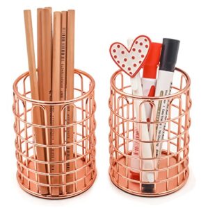 superbpag wire metal desktop pencil holder, set of 2, rose gold