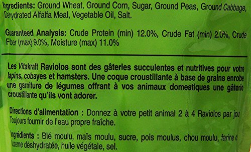 Vitakraft Raviolos Crunchy Treat for Pet Rabbits, Guinea Pigs & Hamsters, 10 Ounce Pouch