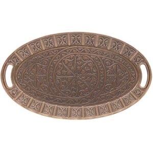 alisveristime turkish ottoman coffee tea beverage serving ellipse tray (small tray) (copper)