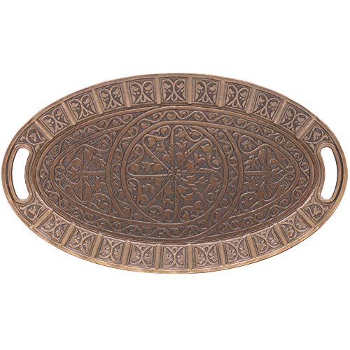 Alisveristime Turkish Ottoman Coffee Tea Beverage Serving Ellipse Tray (SMALL TRAY) (Copper)