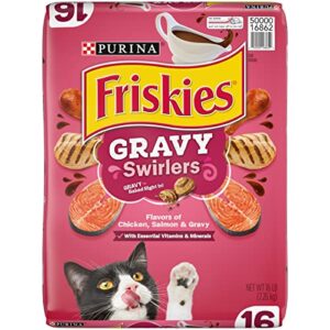 purina friskies dry cat food, gravy swirlers - 16 lb. bag