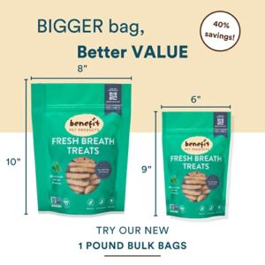 Benefit Biscuits, All Natural Dog Treats, Certified Vegan, Non GMO, Wheat Free, Healthy Dog Biscuits, Made in USA (Mint, Regular Bag, 7oz)