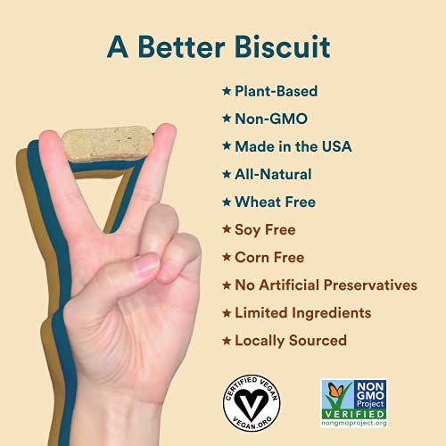 Benefit Biscuits, All Natural Dog Treats, Certified Vegan, Non GMO, Wheat Free, Healthy Dog Biscuits, Made in USA (Mint, Regular Bag, 7oz)