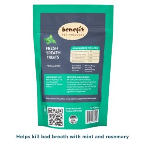 Benefit Biscuits, All Natural Dog Treats, Certified Vegan, Non GMO, Wheat Free, Healthy Dog Biscuits, Made in USA (Mint, Regular Bag, 7oz)