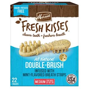 merrick 66054 fresh kisses medium oral care dental dog treats, for dogs 25-50 lbs