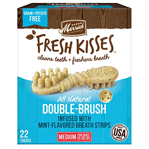 Merrick 66054 Fresh Kisses Medium Oral Care Dental Dog Treats, for Dogs 25-50 Lbs