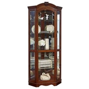 beaumont lane corner curio cabinet in medallion cherry