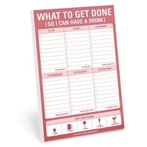 knock knock what to get do (so i can have a drink), to do list note pad, 6 x 9-inches